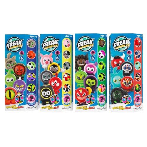 Freak Marbles Set of 6 Marbles & Skins in totem box